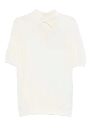 Eric Bompard Buttoned Short-sleeve Polo Shirt - White
