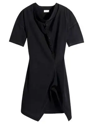 LEMAIRE Asymmetric Mini Shirt Dress - Black