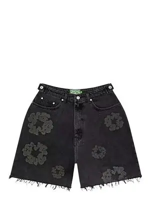 DENIM TEARS Wreath Denim Shorts - Black