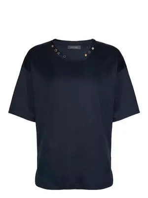 ELENA MIRO` Short-sleeve T-shirt With Appliqués - Blue
