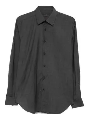 DELL'OGLIO Melange Buttoned Shirt - Grey