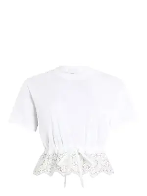 PATOU Lace-hem T-shirt - White