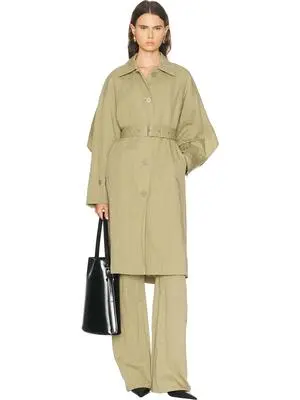 Helmut Lang Cape Trench Coat - Warm Sage
