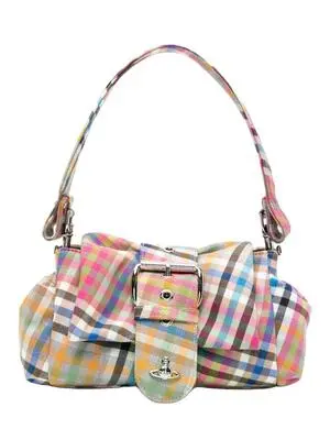 VIVIENNE WESTWOOD Hazel Plaid-pattern Clutch Bag - Pink