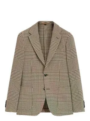 BOSS Checked Slim-fit Blazer - Neutrals