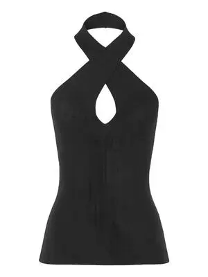 Federica Tosi Halterneck Knit Top - Black