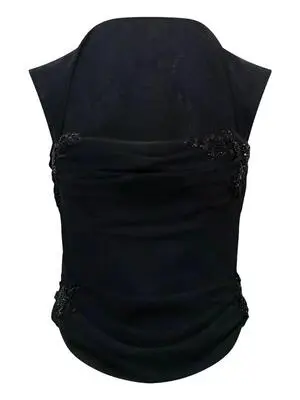 STOLEN STORES Belle Draped Lace Corset - Black