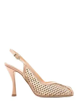CHANTAL Perforated Slingback Sandals - Neutrals