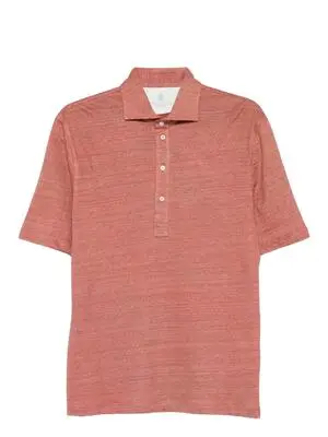 Brunello Cucinelli Buttoned Polo Shirt - Orange