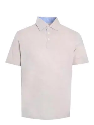 LUIGI BORRELLI Short-sleeve Polo - Neutrals