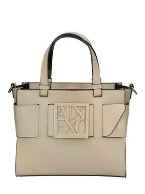 Armani Exchange Logo-plaque Tote Bag - Neutrals