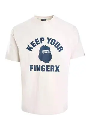 FINGERCROXX Logo-print Short-sleeve T-shirt - Neutrals
