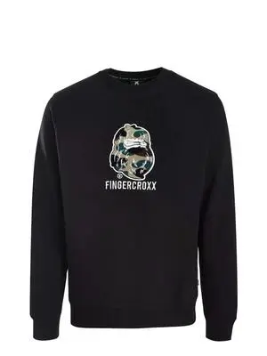 FINGERCROXX Logo-detail Sweatshirt - Black