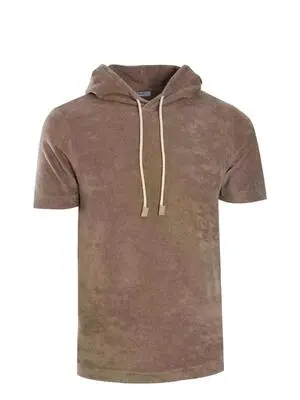 GRAN SASSO Short-sleeve Hoodie - Brown