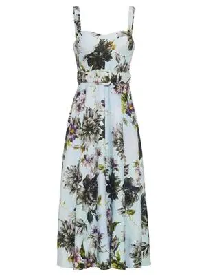 Cara Cara Calypso Floral-print Midi Dress - Blue