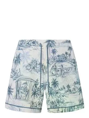Amiri Palms-print Shorts - White