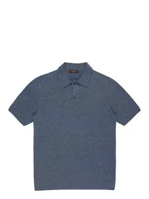 ZANONE Bouclé Polo Shirt Blue
