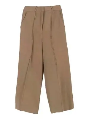 Cult Gaia Caro Cropped Wide-leg Trousers - Brown