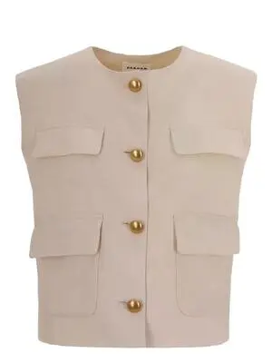 P.a.r.o.s.h Buttoned Pocket Waistcoat - Neutrals