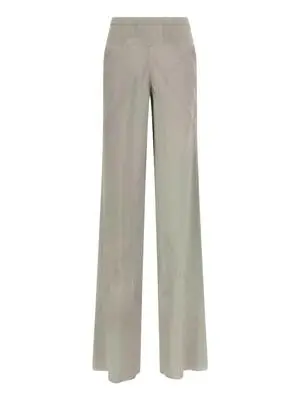 Rick Owens Palazzo Pants With Ribbed Waist - Grey