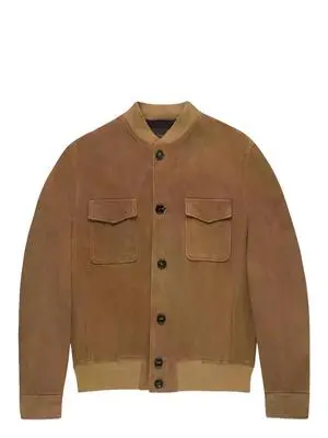 Montedoro Suede Flap-pocket Bomber Jacket - Brown