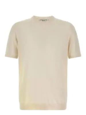 ROBERTO COLLINA Crewneck Cotton Knit T-shirt - Neutrals
