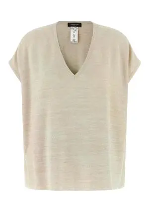 Fabiana Filippi V-neck Short Sleeve Sweater - Neutrals