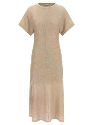 Brunello Cucinelli Sequined Midi Dress - Neutrals