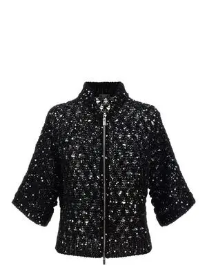 PESERICO Sequin Mesh Cardigan