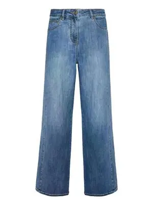 ELENA MIRO` Five-Pocket Straight Leg Denim Jeans
