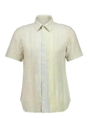 120% Lino Striped Short-sleeve Shirt - Neutrals