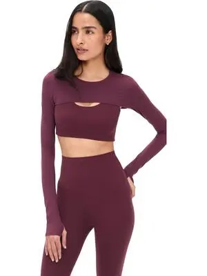 Splits59 Airweight Lite Shrug Top - Dk Cherry