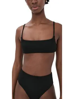 L*Space Presley Ribbed Bikini Top - Black
