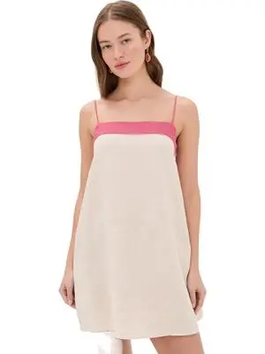 Staud Laura Linen Mini Dress - Blush Canyon