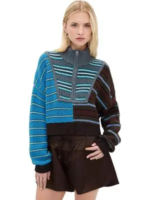 STAUD Cropped Hampton Sweater