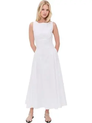 Staud Gwen Midi Dress White