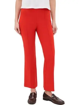 Vince Mid Rise Pintuck Crop Flare Pants - Dk Poppy