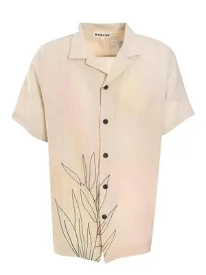 Marané La Susana Embroidered Short-sleeve Shirt - Neutrals