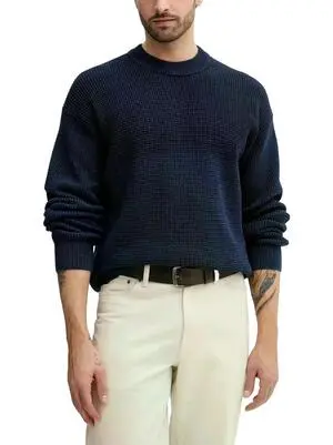 BOSS Waffle-knit Sweater - Blue