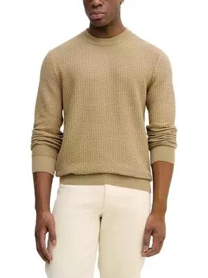 BOSS Textured Crew-neck Sweater - Neutrals