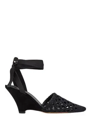 Jacquemus Les Espadrilles 80 Macramé Wedge Sandals - Black
