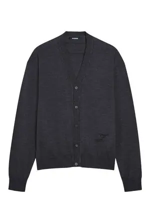 Jacquemus Le Cardigan Merino Wool-blend Cardigan - Dark Grey