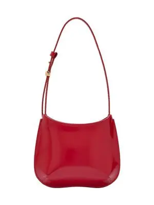 Jacquemus Le Petit Bisou Glossed Leather Shoulder Bag - Red