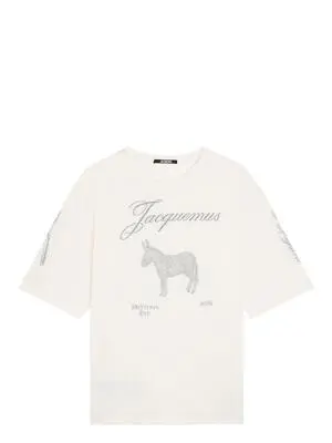 Jacquemus Le T-shirt Ane Jacquard Cotton T-shirt - White