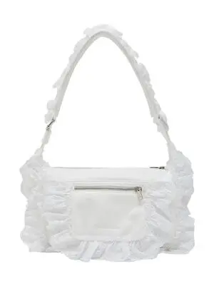 Simone Rocha Pillowcase Ruffled Nylon Shoulder Bag White