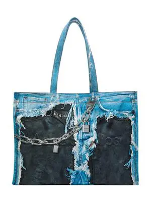 Acne Studios Printed Denim Tote Bag - Blue