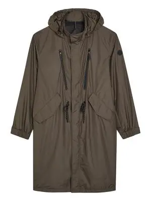 Moncler Alisa Hooded Shell Parka Coat - Dark Brown