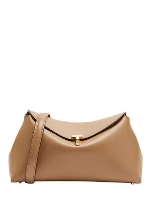 TOTEME T-lock Leather Clutch - Camel