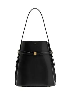 TOTEME Leather Bucket Bag - Black