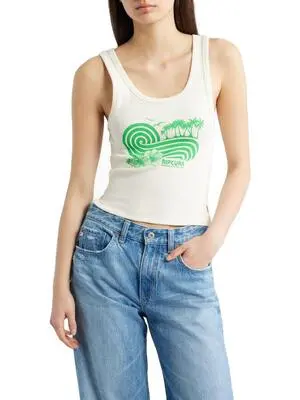 Rip Curl Ocean Break Rib Graphic Tank Bone